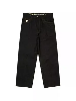 AAPE BY *A BATHING APE Logo-patch Straight-leg Jeans - Blue