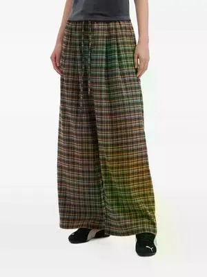 TOUT A COUP Check-pattern Wide-leg Trousers