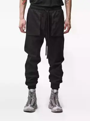 THOM KROM Waffle-knit Drawstring Trousers - Black