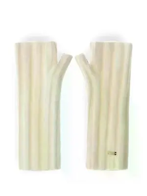 Herno Ribbed Cashmere Gloves - Neutrals