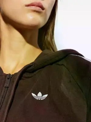 Adidas Logo-embroidered Side-stripe Hoodie