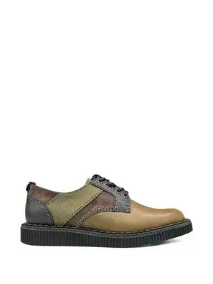 NICHOLAS DALEY George Cox Rebel Panelled Lace-up Derby Shoes - Brown