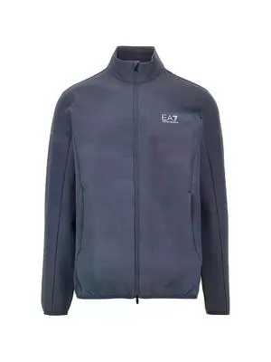 EA7 Logo-print Zip-up Sweatshirt - Blue