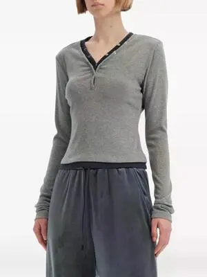 TOUT A COUP Layered-effect Press-stud T-shirt