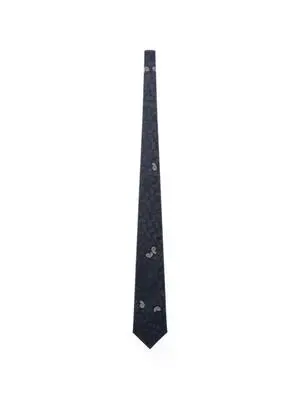 Junya Watanabe Paisley-print Silk Tie - Black