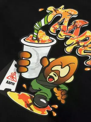 AAPE BY *A BATHING APE Graphic-print Long-sleeve T-shirt - Black