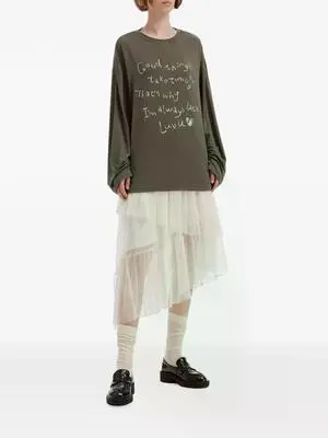 TOUT A COUP Slogan-print Long-sleeve T-shirt