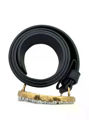 Gucci Faux-pearl Embellished Gg Marmont Belt