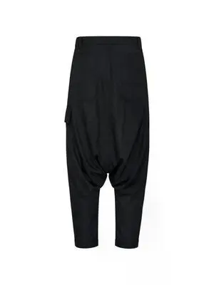 Comme Des Garçons Pinstripe-pattern Drop-crotch Cargo Pants