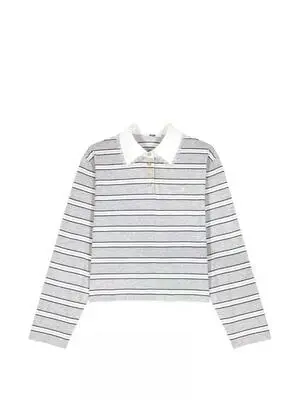 Maje Long-sleeve Striped Polo Shirt
