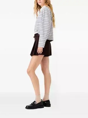 Maje Long-sleeve Striped Polo Shirt - Grey