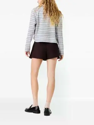 Maje Long-sleeve Striped Polo Shirt - Grey