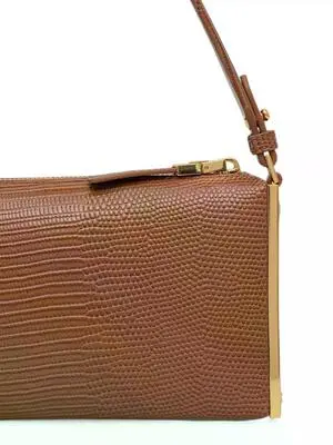 Elisabetta Franchi Lizard-effect Clutch Bag With Metal Trim