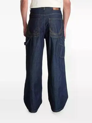 KARL KANI Og Contrast-stitch Wide-leg Jeans