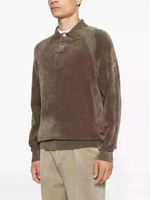 PROFUOMO Button-fastening Long Sleeve Polo Shirt