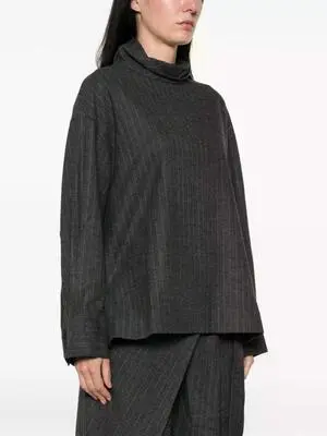 LA PISCINE Pinstripe-pattern High-neck Blouse