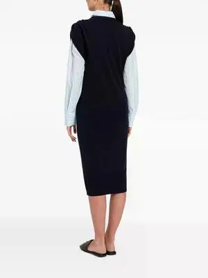 TWINSET Gathered-shoulder Sleeveless Midi Dress