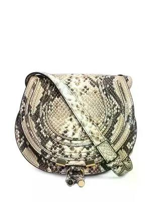 Chloé Marcie Python-print Shoulder Bag
