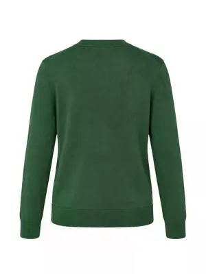 Carolina Herrera Embroidered Floral Crew Neck Sweater - Green