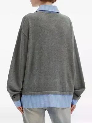 B+AB Layered Striped-trim Cardigan