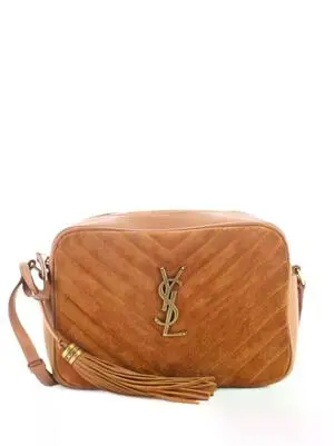 Saint Laurent Lou Camera Bag Matelassé Chevron Suede Small Crossbody Bag - Brown