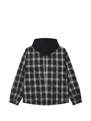 FIVE CM Check Hooded Jacket - Black