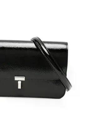 TOTEME T-lock Grained-patent Crossbody Bag
