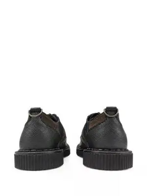 NICHOLAS DALEY George Cox Rebel Panelled Leather Derby Shoes - Black