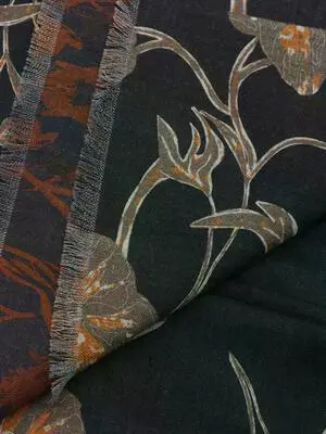 Altea Floral-jacquard Fringed Scarf