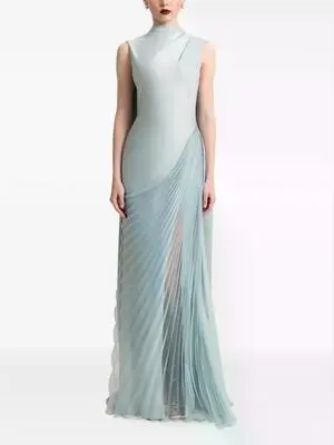 GEMY MAALOUF Sleeveless Pleated Maxi Dress