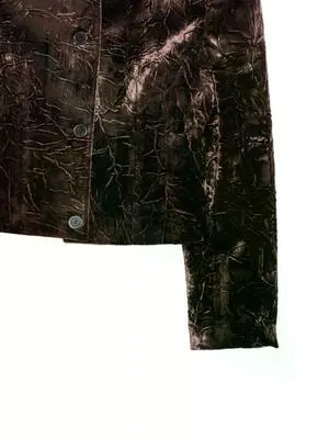 ALYSI Crinkled-finish Button-up Jacket