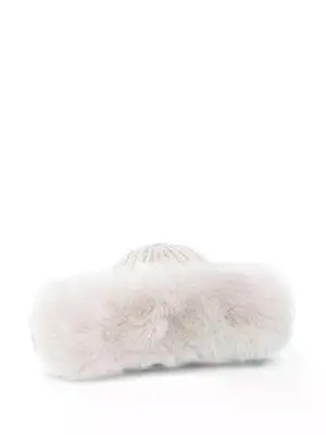 LISKA Fur Trimmed Beanie Hat - Grey