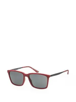 Armani Exchange Matte Square-frame Sunglasses - Red