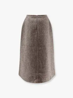 PHILIPPA 1970 Wool Blend Herringbone Flared Skirt