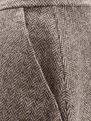 PHILIPPA 1970 Wool Blend Herringbone Flared Skirt