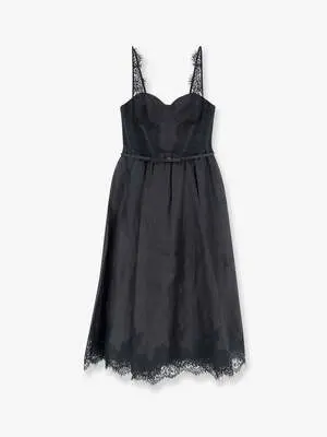 Zimmermann Valiant Midi Dress In Linen And Silk Blend
