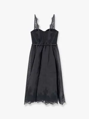 Zimmermann Valiant Midi Dress In Linen And Silk Blend
