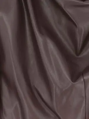 ACTUALEE Sleeveless Faux Leather Dress With Draped Side