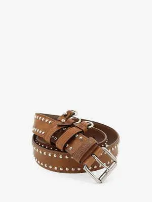 Miu Miu Aviator Nappa Belt With Studs And Keychain Charm