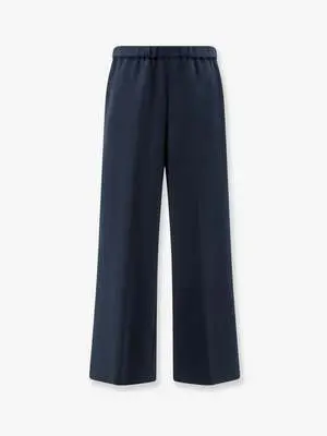 Aspesi Wide Leg Elasticated Trousers - Blue