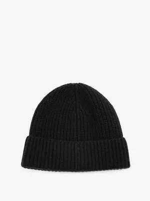 Dolce & Gabbana Ribbed Cashmere Beanie With Logo Patch