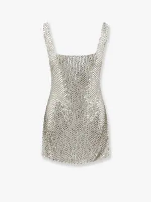 Retrofete Mini Dress With Seqiuins And Rhinestones