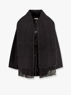 TOTEME Embroidered Scarf Jacket In Wool Blend