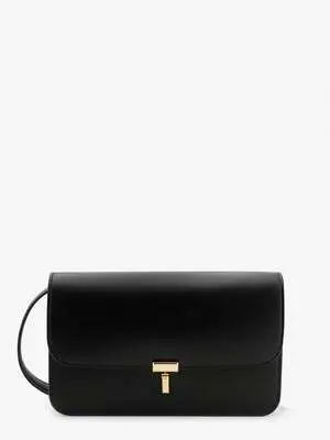 TOTEME T-lock Leather Crossbody Bag - Black