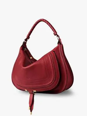 Chloé Marcie Medium Leather Shoulder Bag - Red