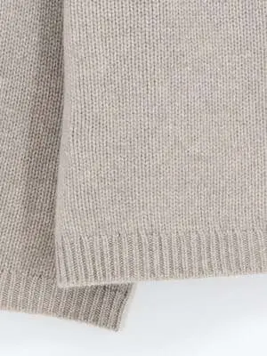 Soft Goat Cashmere Ribbed Crewneck Sweater