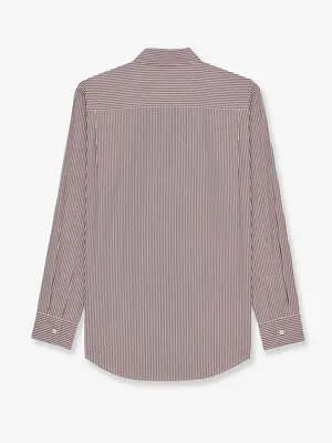 Saint Laurent Cassandre Cotton Shirt With Striped Pattern