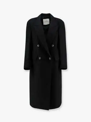 HEVO Martinafranca Wool Blend Coat - Black