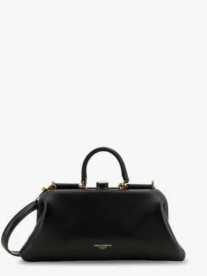 Dolce & Gabbana Leather Handbag With Logo Clasp