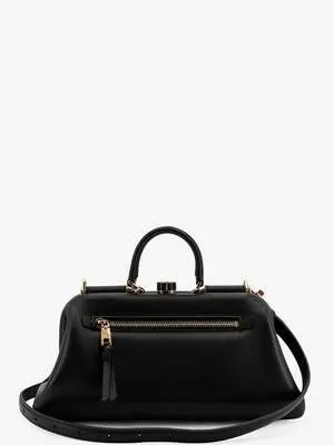 Dolce & Gabbana Leather Handbag With Logo Clasp